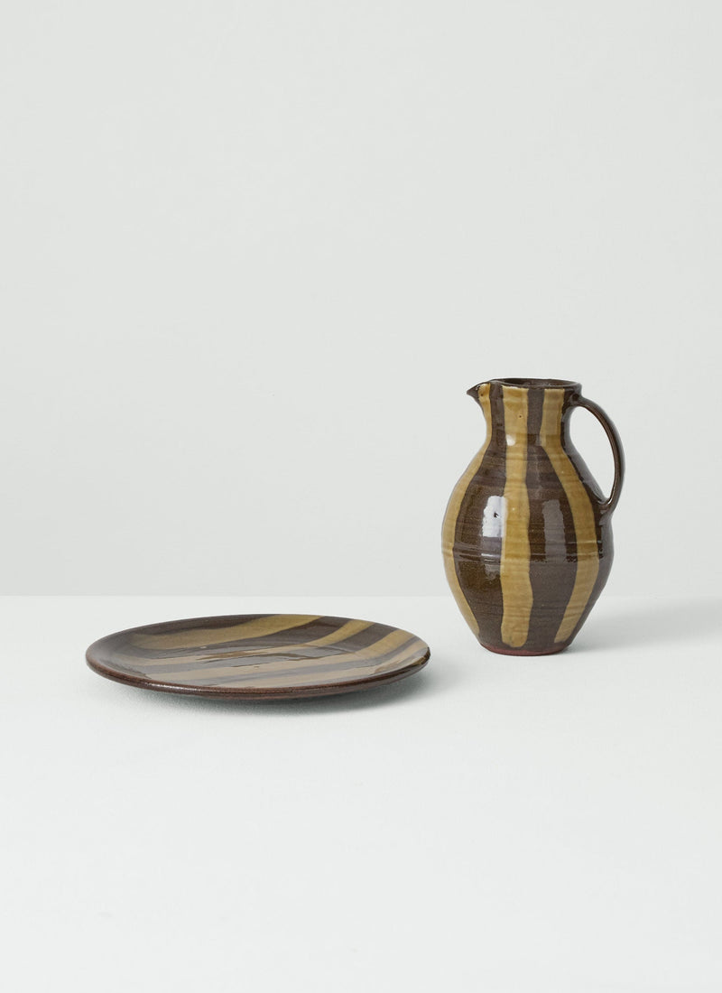 Lily Pearmain Stripe Plate | Peat/Terracotta | TOAST