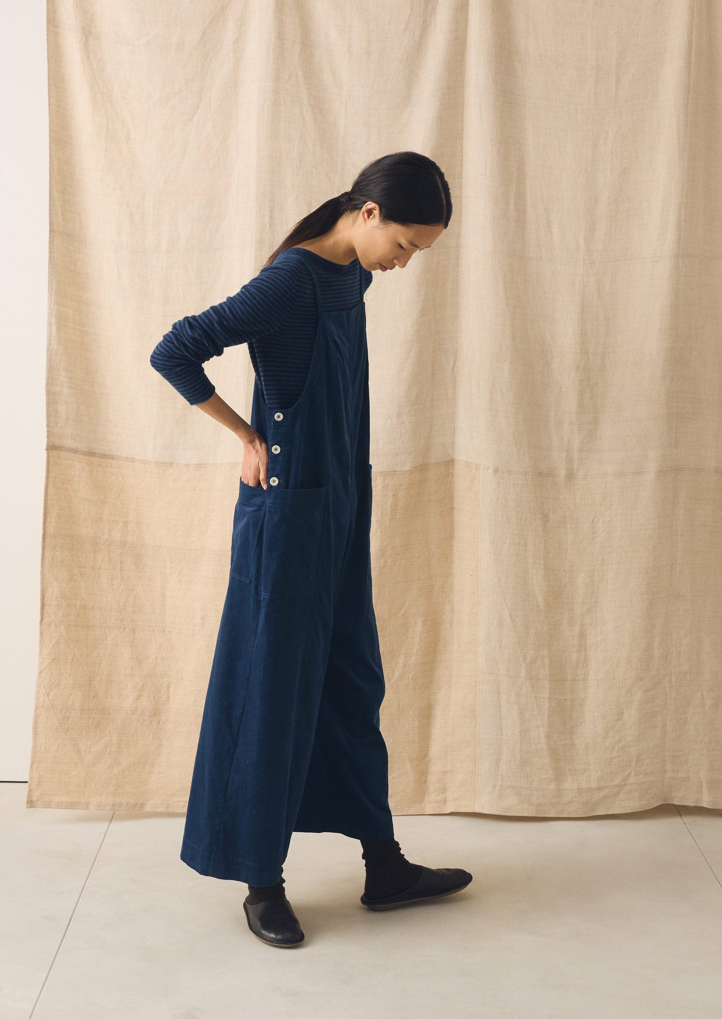 Organic Cord Pocket Jumpsuit | Denim Blue | TOAST