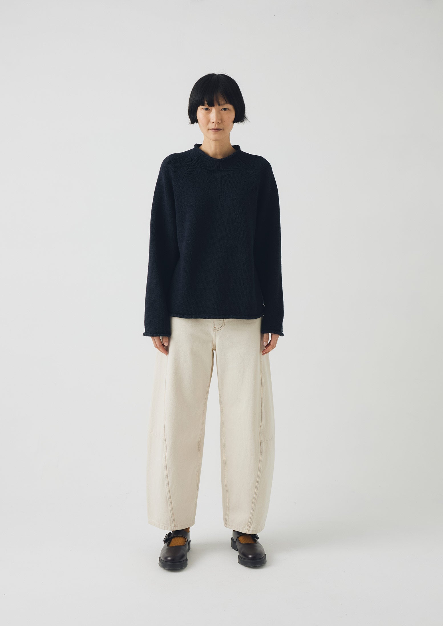 Organic Cotton Linen Easy Sweater | Dark Navy | TOAST