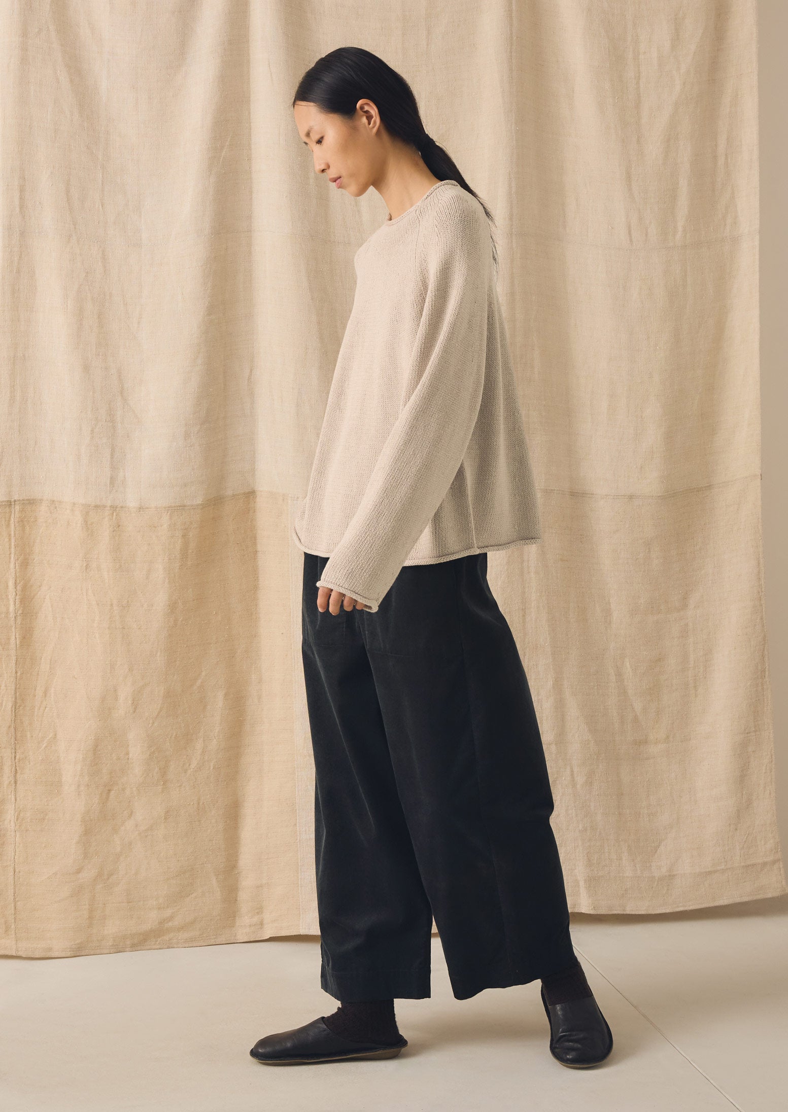 Organic Cotton Linen Easy Sweater | Parchment | TOAST