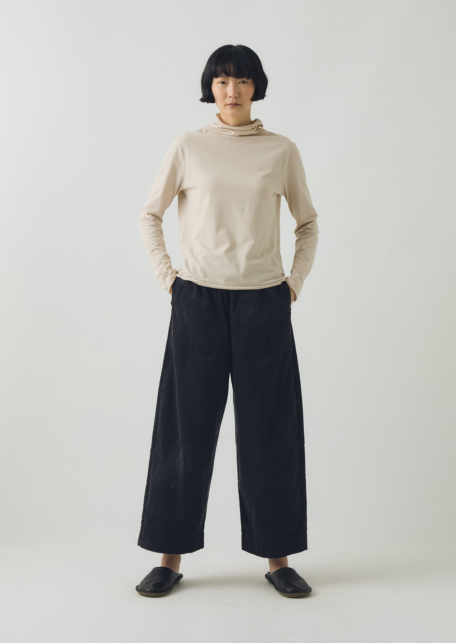 High Neck Soft Cotton Tee | Pebble Moon | TOAST