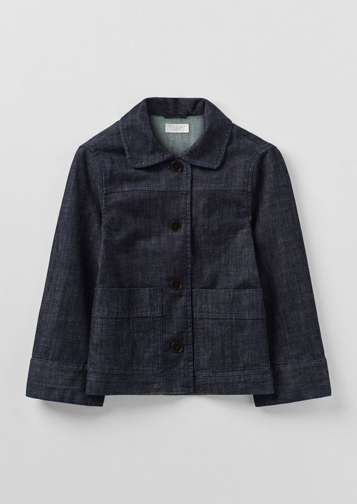 Wide Sleeve Organic Indigo Denim Jacket | Indigo | TOAST